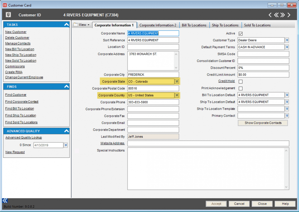 Country and State Enhancement for Intuitive ERP®